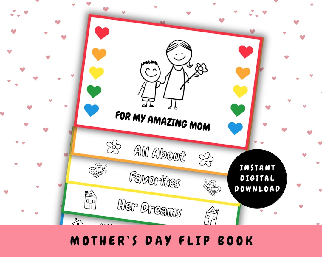 Mother's Day Flip Book Template Creative Mother's Day Gift Idea ...