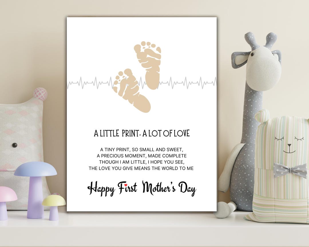 NICU Mother's Day Footprint Art, Mother's Day NICU Craft Templates ...