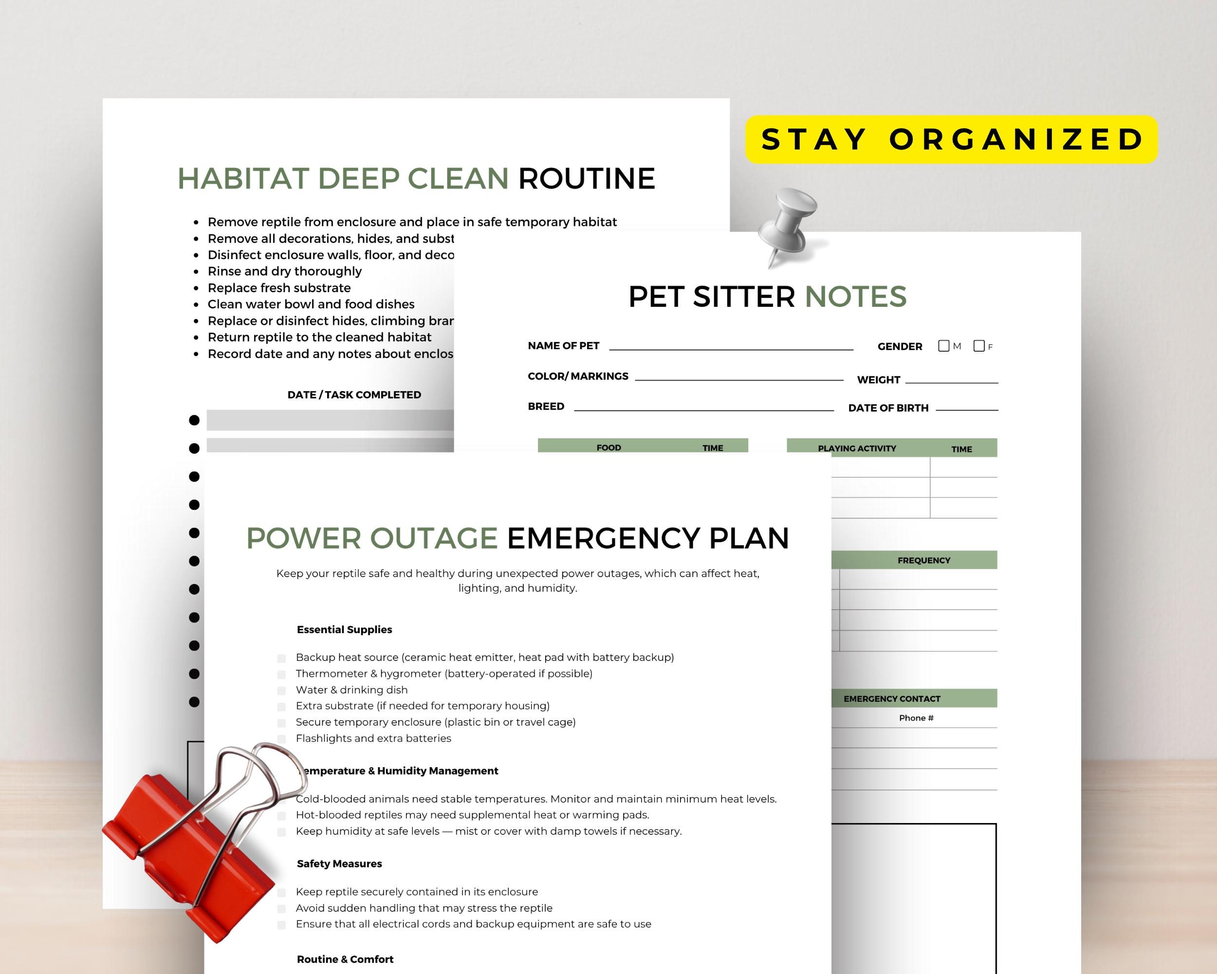 Reptile Care Journal Printable Planner, Bearded Dragon Care Log ...