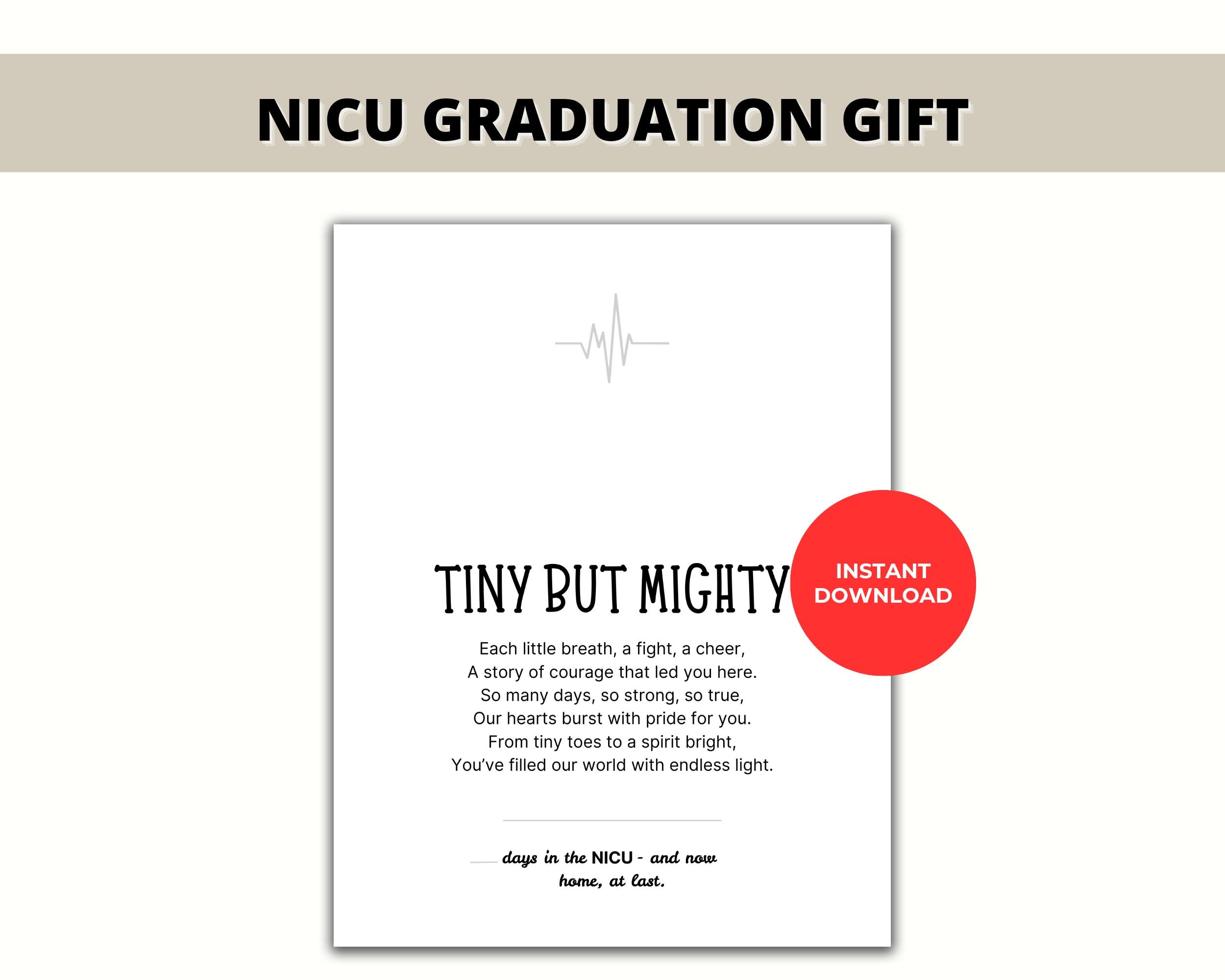 NICU Graduation Footprint Art Template, NICU Baby Keepsake Printable ...