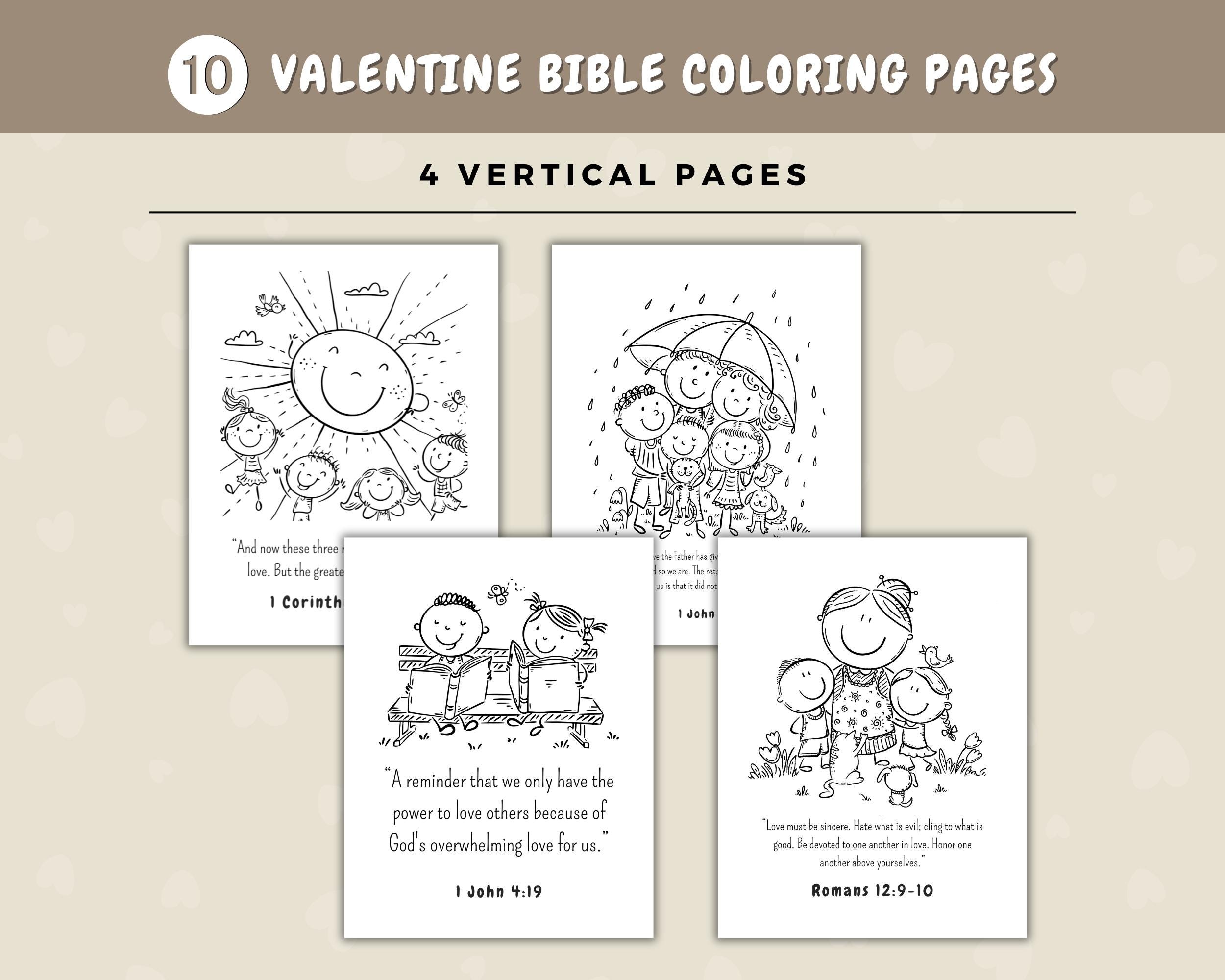 Christian Valentine Bible Coloring Pages, Valentines Christian Bible ...