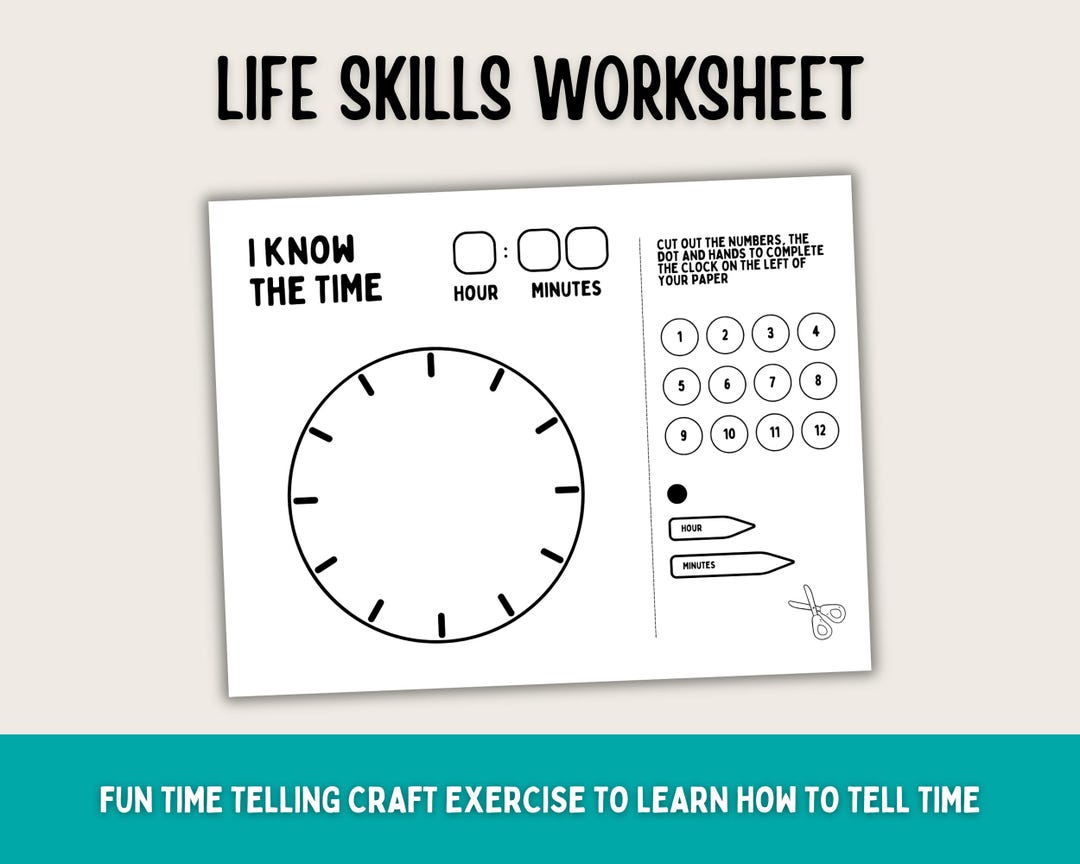 Telling Time Craft, Time Telling Clock Craft Activities, Lifeskills ...