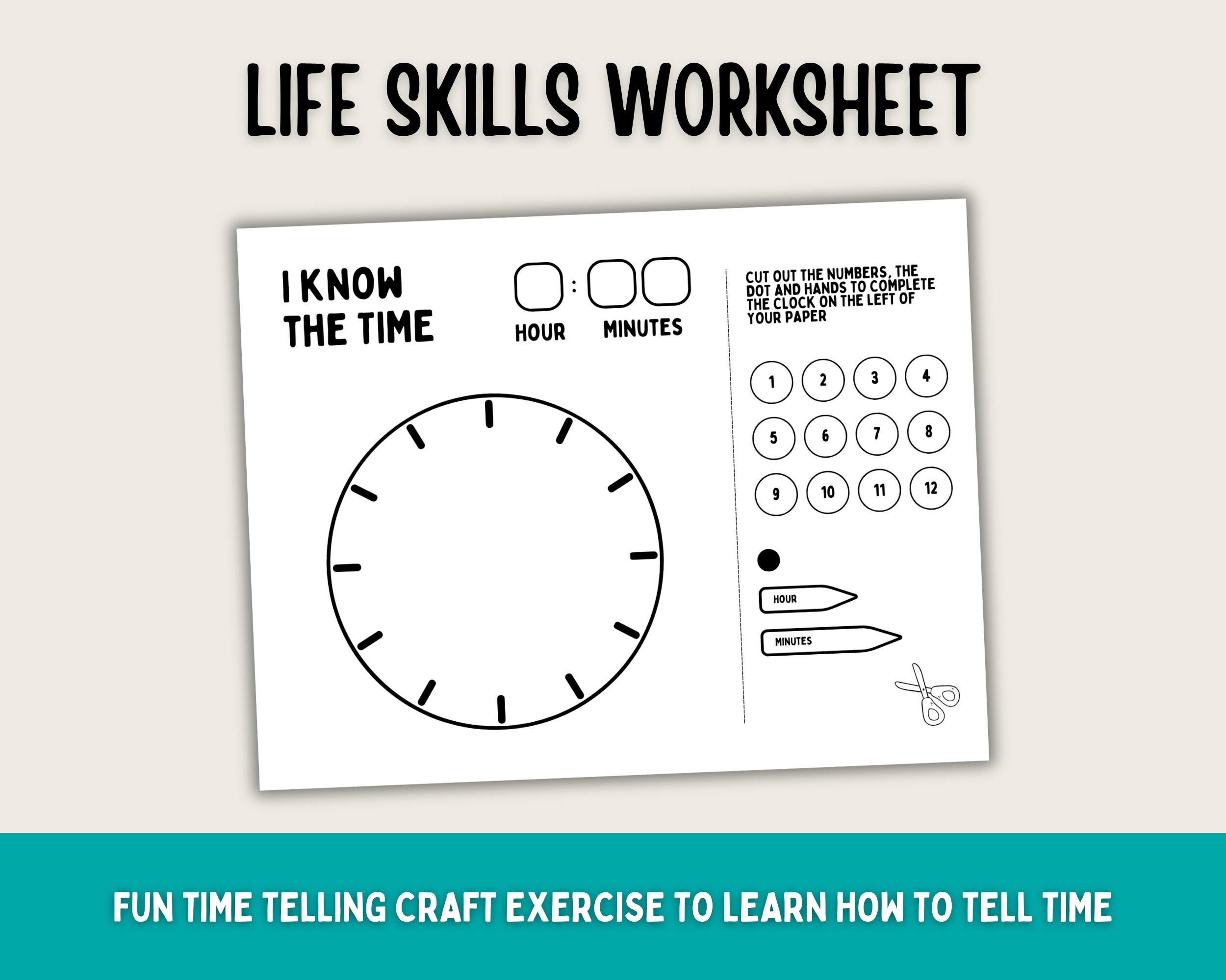 Telling Time Craft, Time Telling Clock Craft Activities, Lifeskills ...