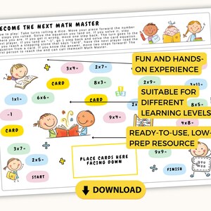 Printable Multiplication Board Game With Multiplication Chart, Fun ...