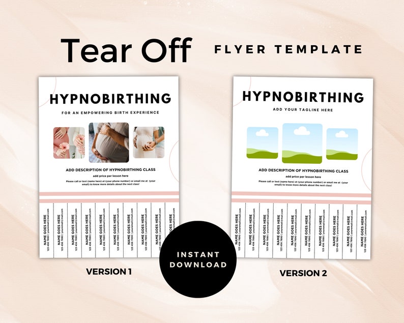Editable Hypnobirthing Flyer Template - Antenatal Classes Business ...