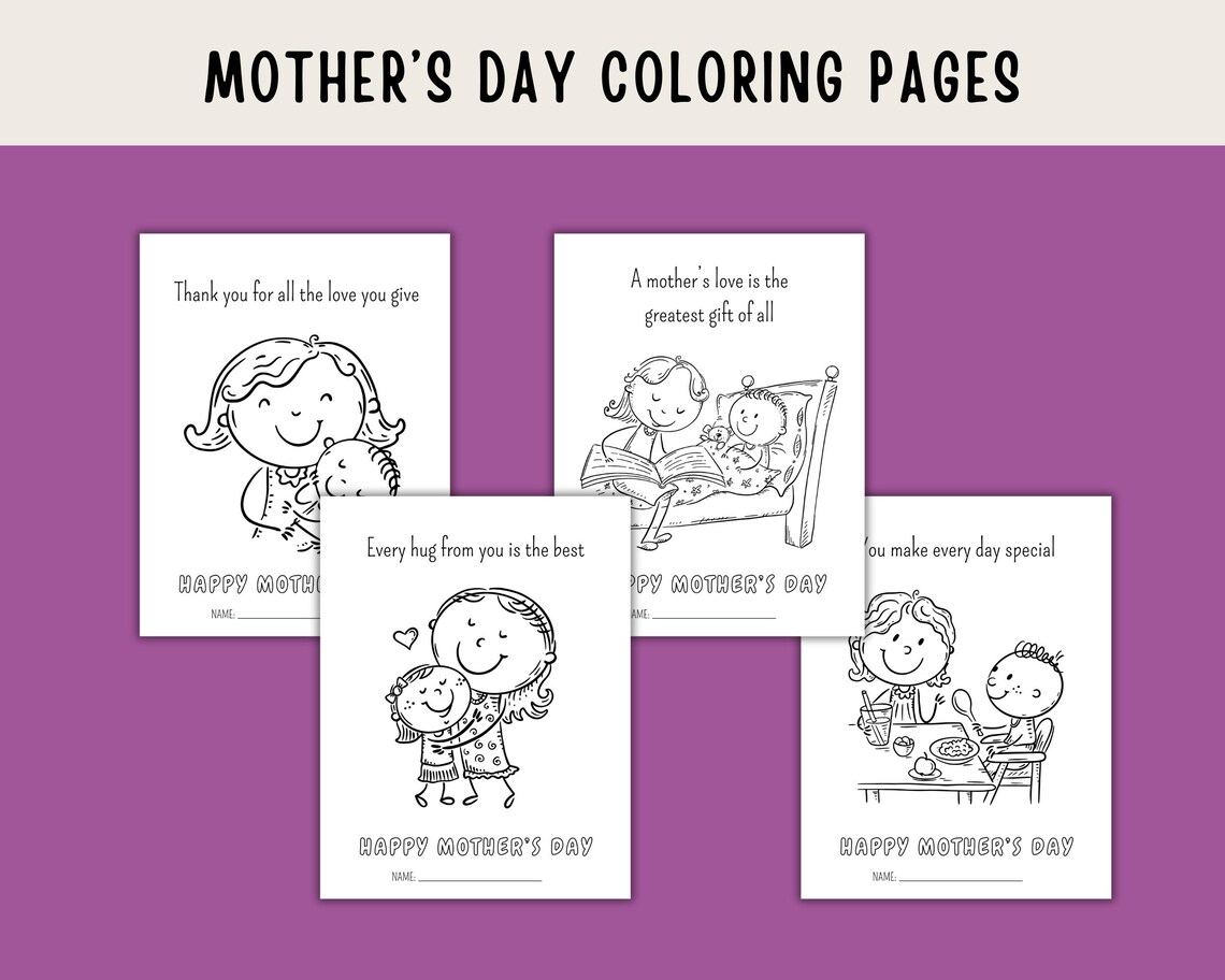 Mother's Day Printable Coloring Sheets for Kids All About My Mom ...