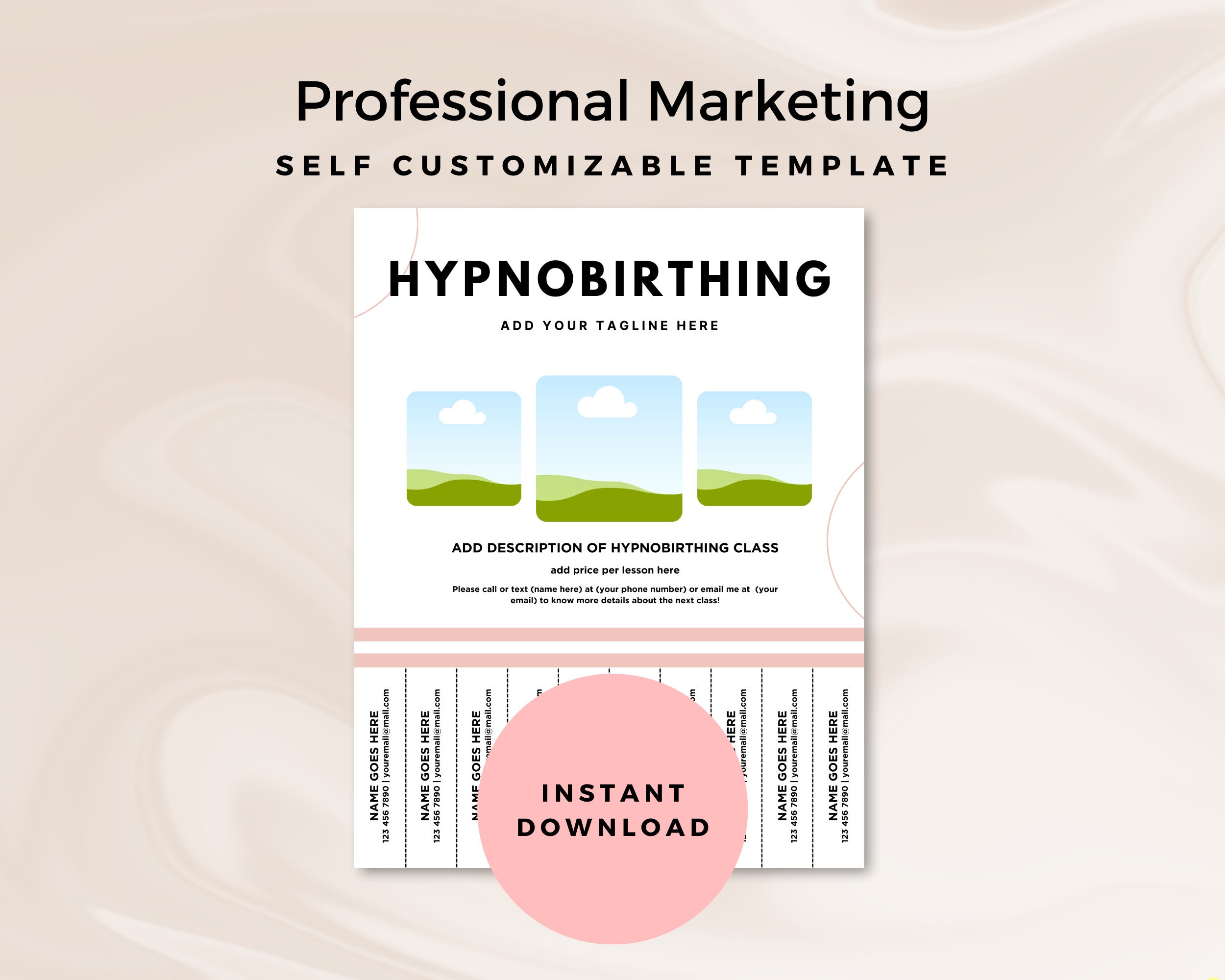 Editable Hypnobirthing Flyer Template - Antenatal Classes Business ...