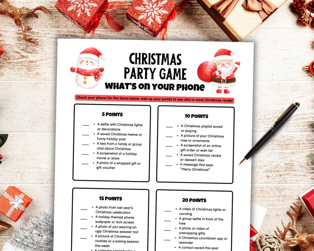 Christmas Whats on Your Phone Game, Whats on Your Phone Christmas Phone ...