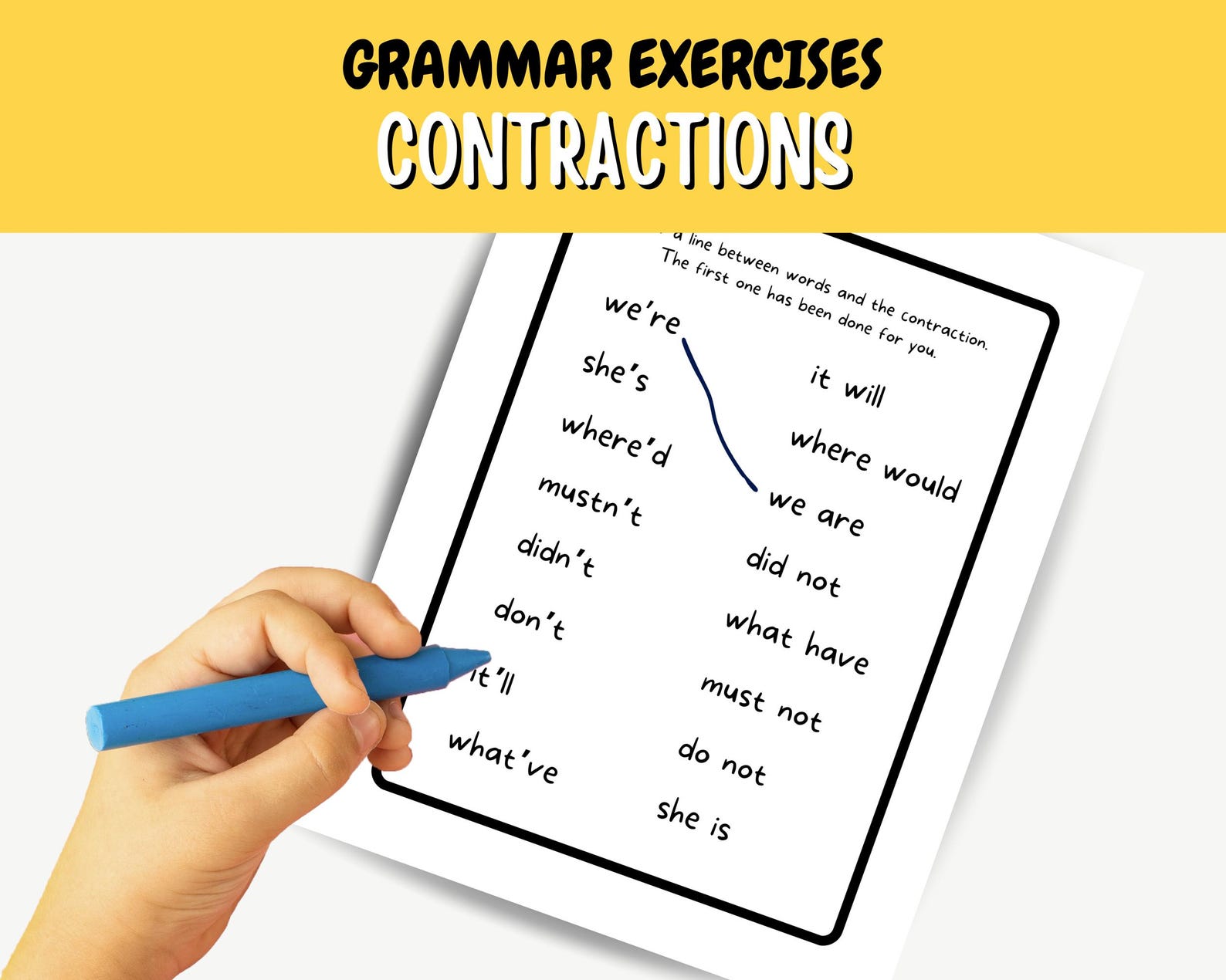 Grammar Contraction Exercises, Primary School Printable, Montessori ...