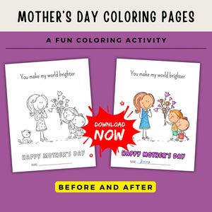 Mother's Day Printable Coloring Sheets for Kids All About My Mom ...
