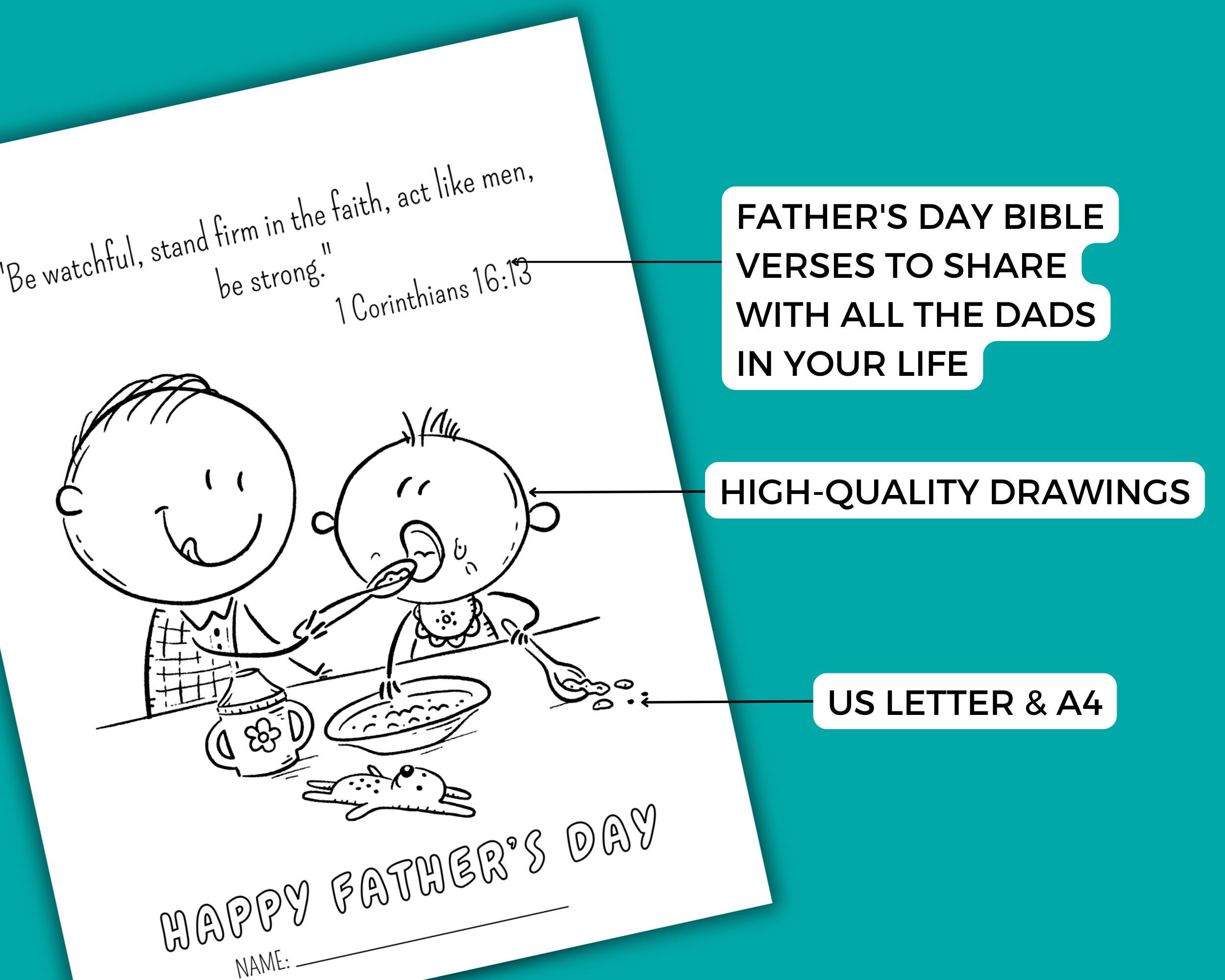 Printable Fathers Day Religious Craft Bible Verse Fathers Day Gift From ...