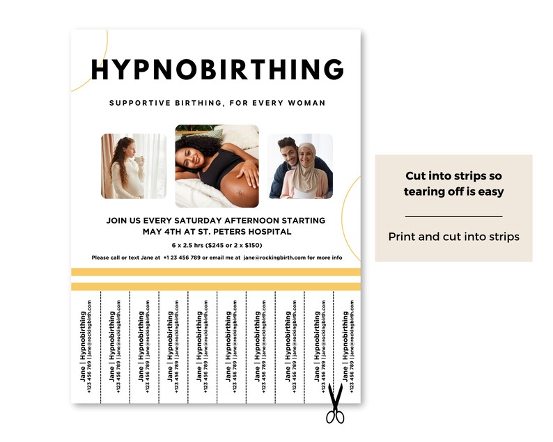 Editable Hypnobirthing Flyer Template - Antenatal Classes Business ...