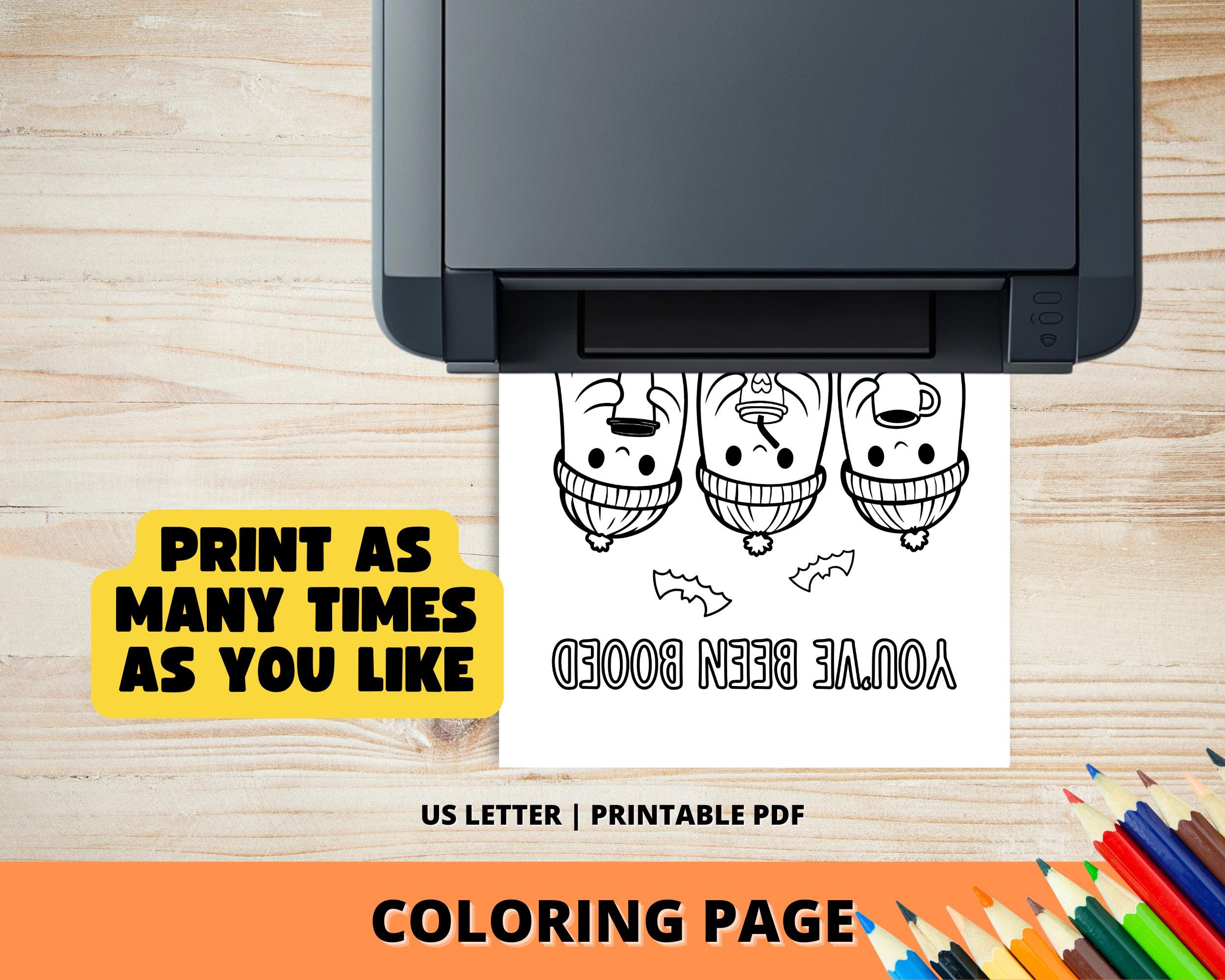 Pumpkin Coloring Printable PDF You've Been Booed Printable Ghost ...