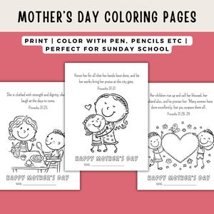 Mother's Day Bible Verse Printable for Kids, Religious Mother's Day ...