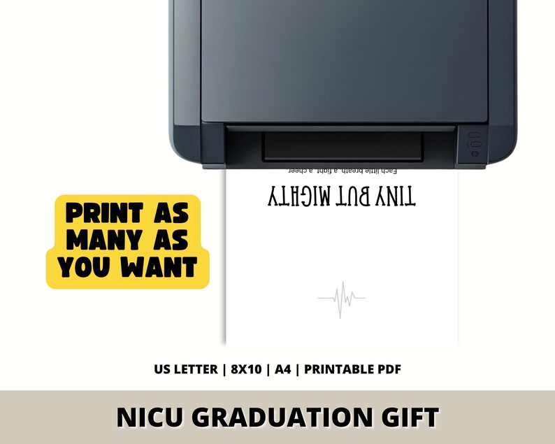 NICU Graduation Footprint Art Template, NICU Baby Keepsake Printable ...