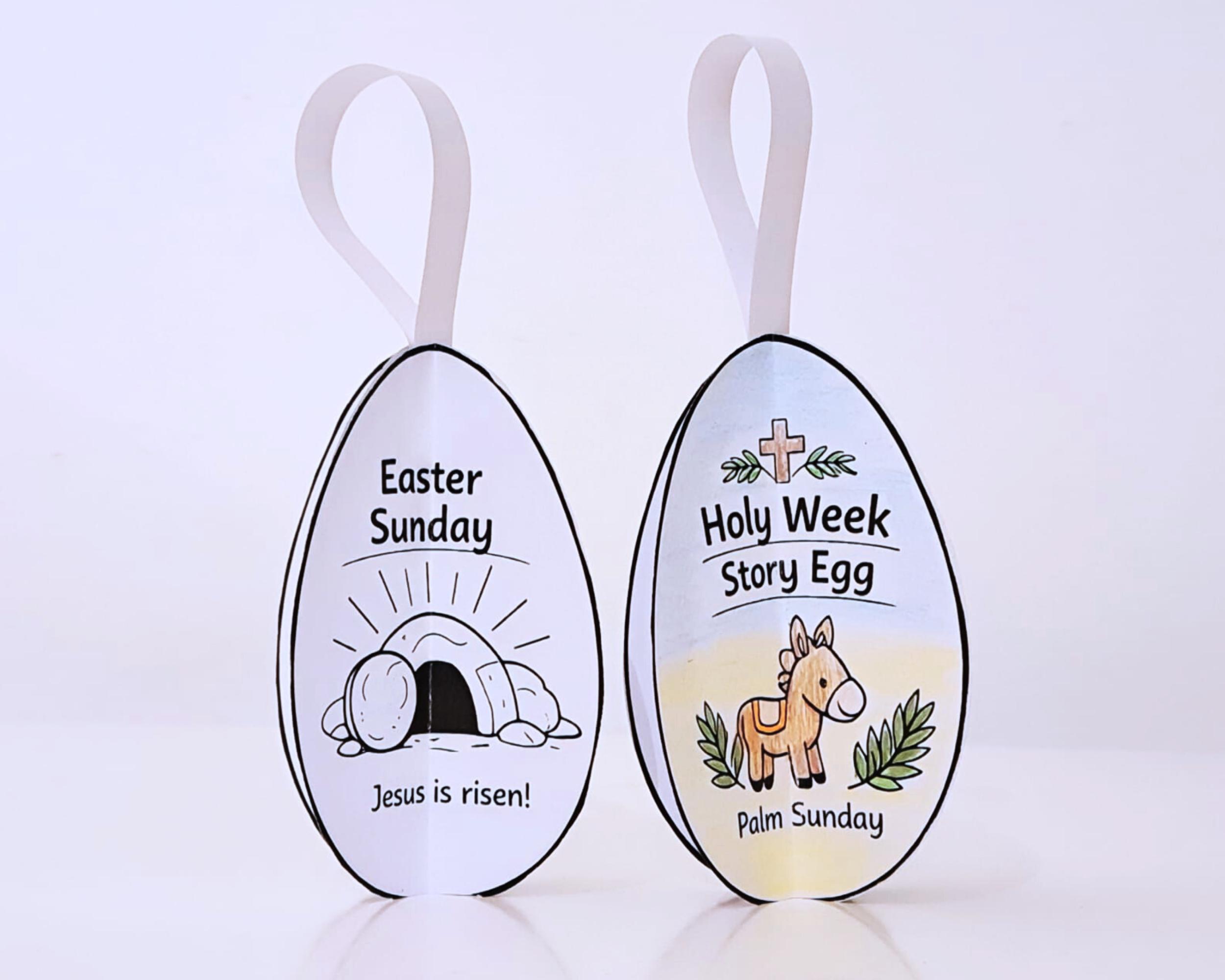 Easter Paper 3D Egg Craft Printable PDF, Palm Sunday Craft & Holy Week ...