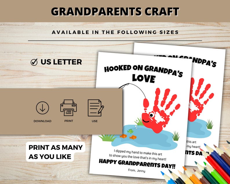 Grandparents Day Handprint Craft Grandparents Day Craft Fishing ...