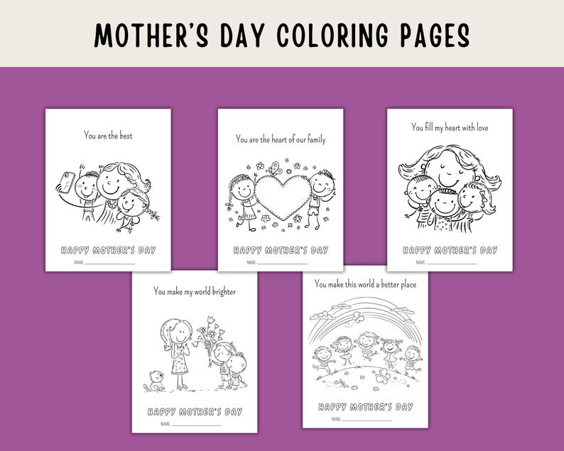 Mother's Day Printable Coloring Sheets for Kids All About My Mom ...