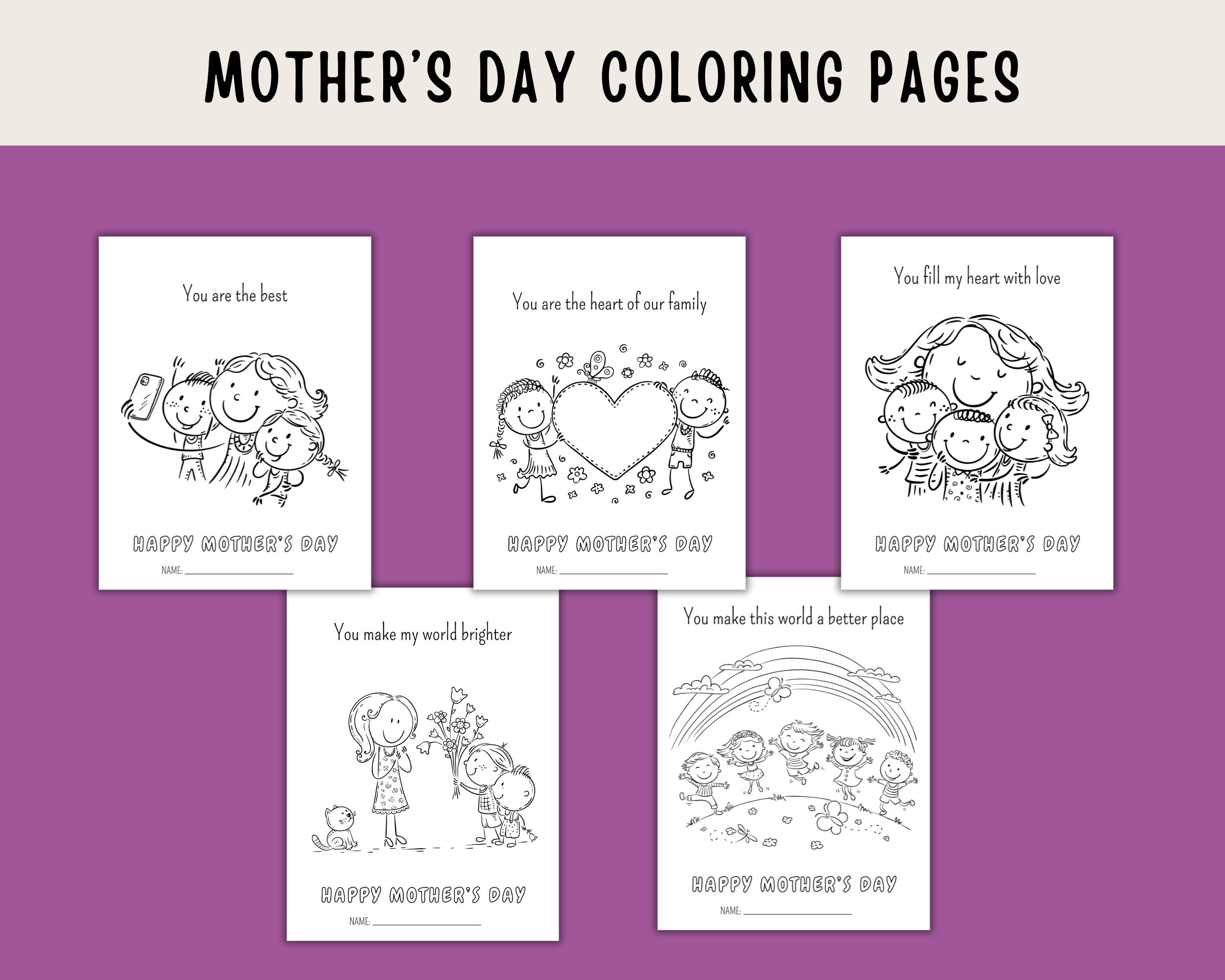 Mother's Day Printable Coloring Sheets for Kids All About My Mom ...