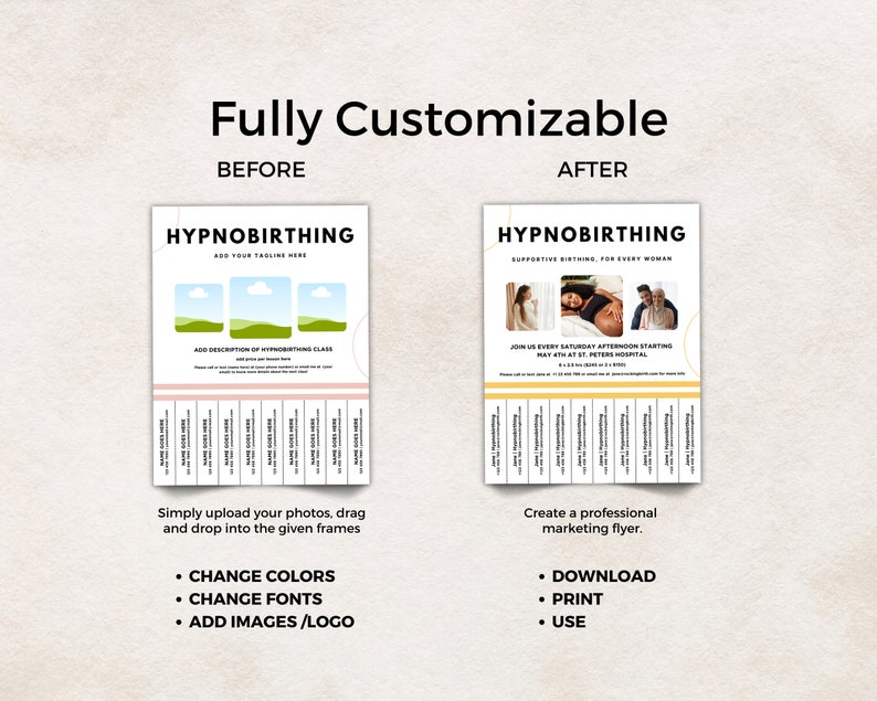 Editable Hypnobirthing Flyer Template - Antenatal Classes Business ...