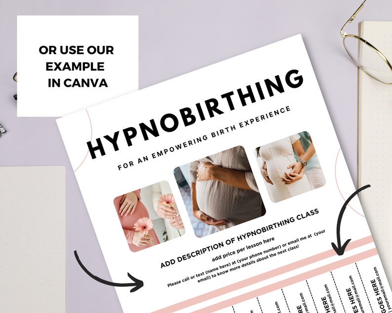 Editable Hypnobirthing Flyer Template - Antenatal Classes Business ...