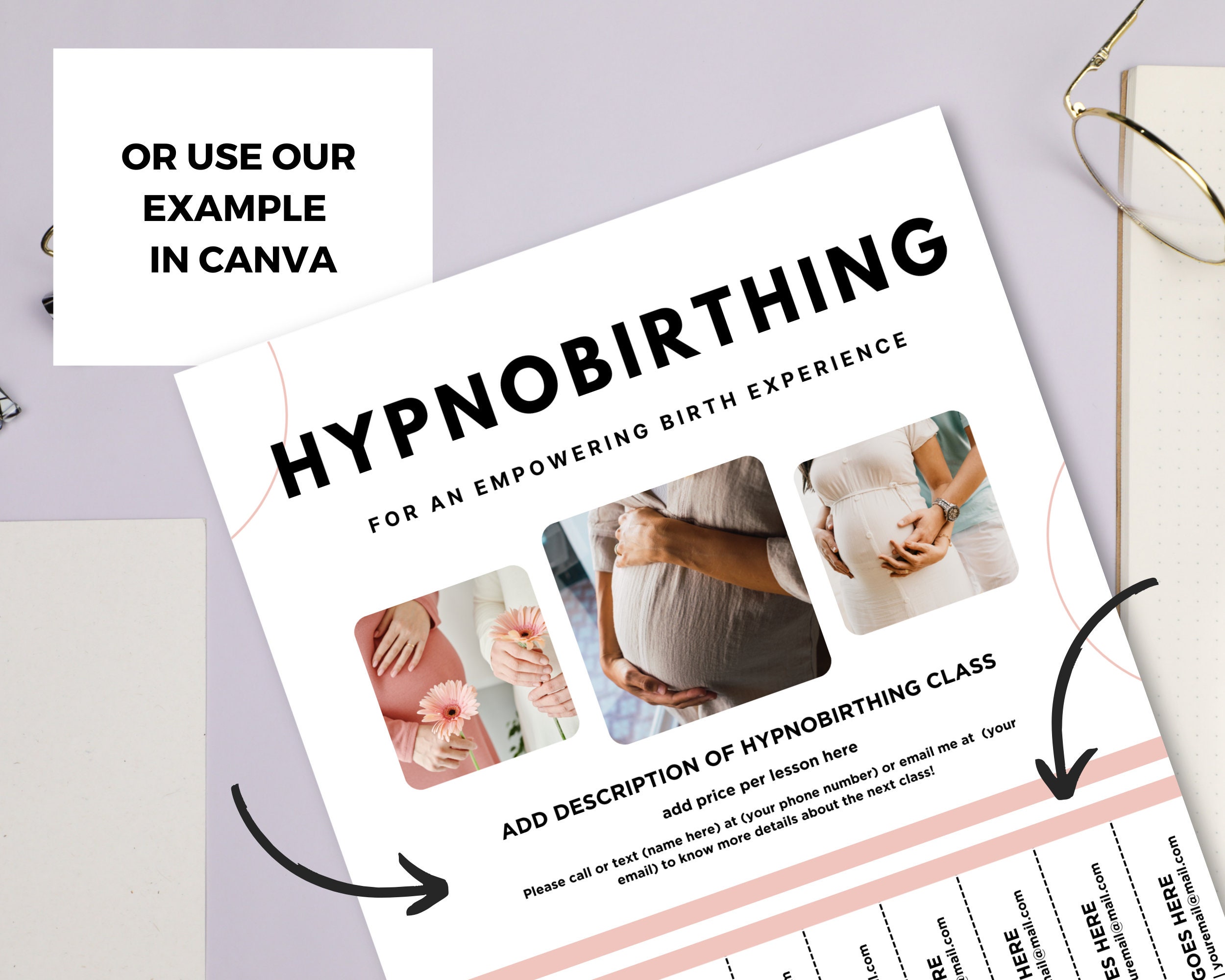 Editable Hypnobirthing Flyer Template - Antenatal Classes Business ...