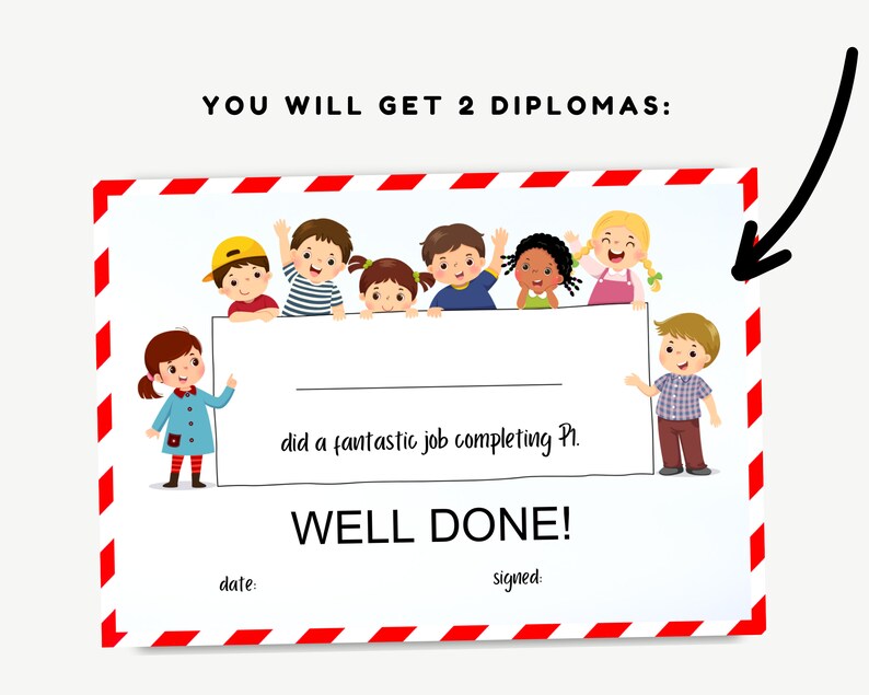 PRINTABLE P1 School Diploma A4 Template PDF Primary School Certificate ...