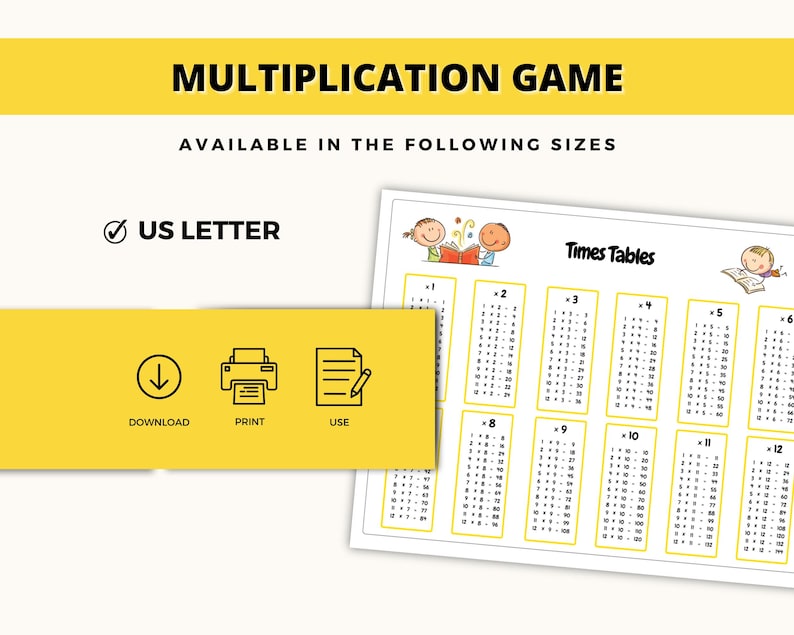 Printable Multiplication Board Game With Multiplication Chart, Fun ...