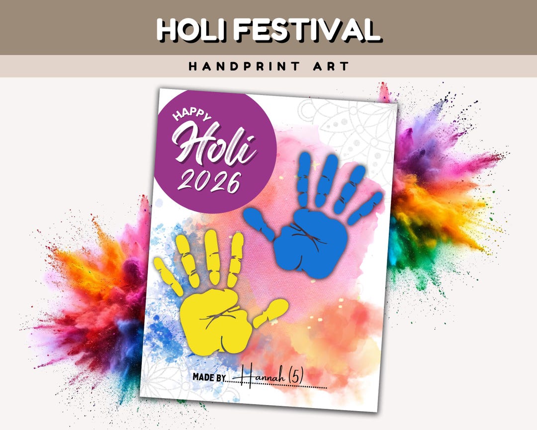 Holi Handprint Art 2026, Holi Activity for Kindergarten, Holi Festival ...
