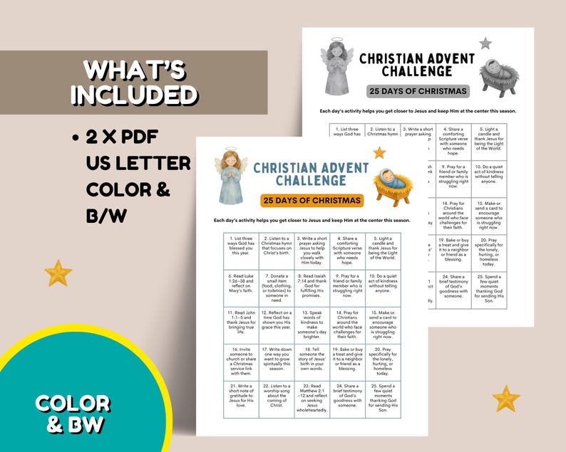 Christian Advent Calendar 2026 With Idea Prompts for Kids Teens, 25 ...
