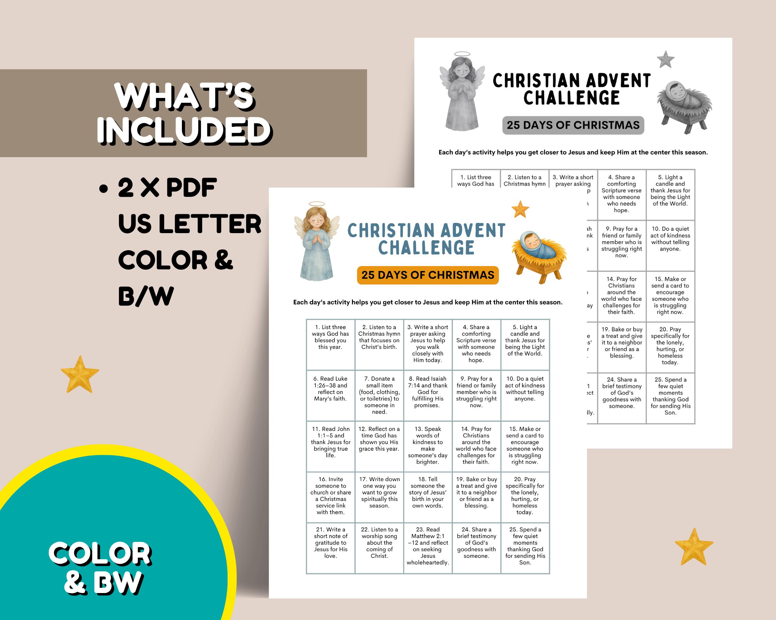 Christian Advent Calendar 2026 With Idea Prompts for Kids Teens, 25 ...
