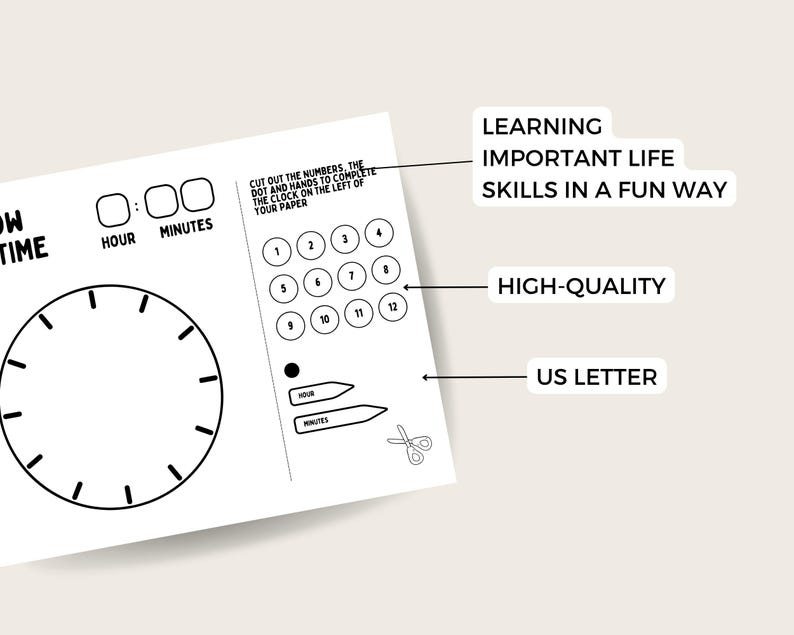 Telling Time Craft, Time Telling Clock Craft Activities, Lifeskills ...