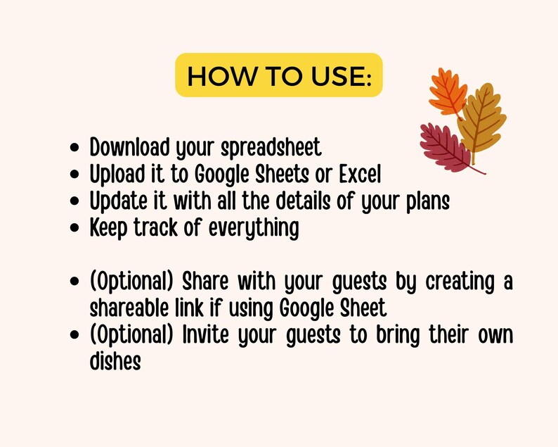 Google Sheets Thanksgiving Template, Thanksgiving Spreadsheet Potluck ...