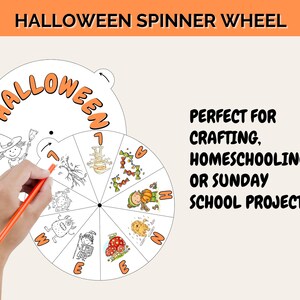 Spinner Wheel Halloween Coloring Activity, Halloween Class Crafting ...
