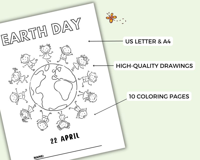 10 Earth Day Printable Coloring Pages, Fun Printable Activity Sheets ...
