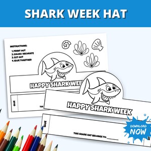 Shark Hat Band Shark Crown - Shark Week Activities Shark Craft ...