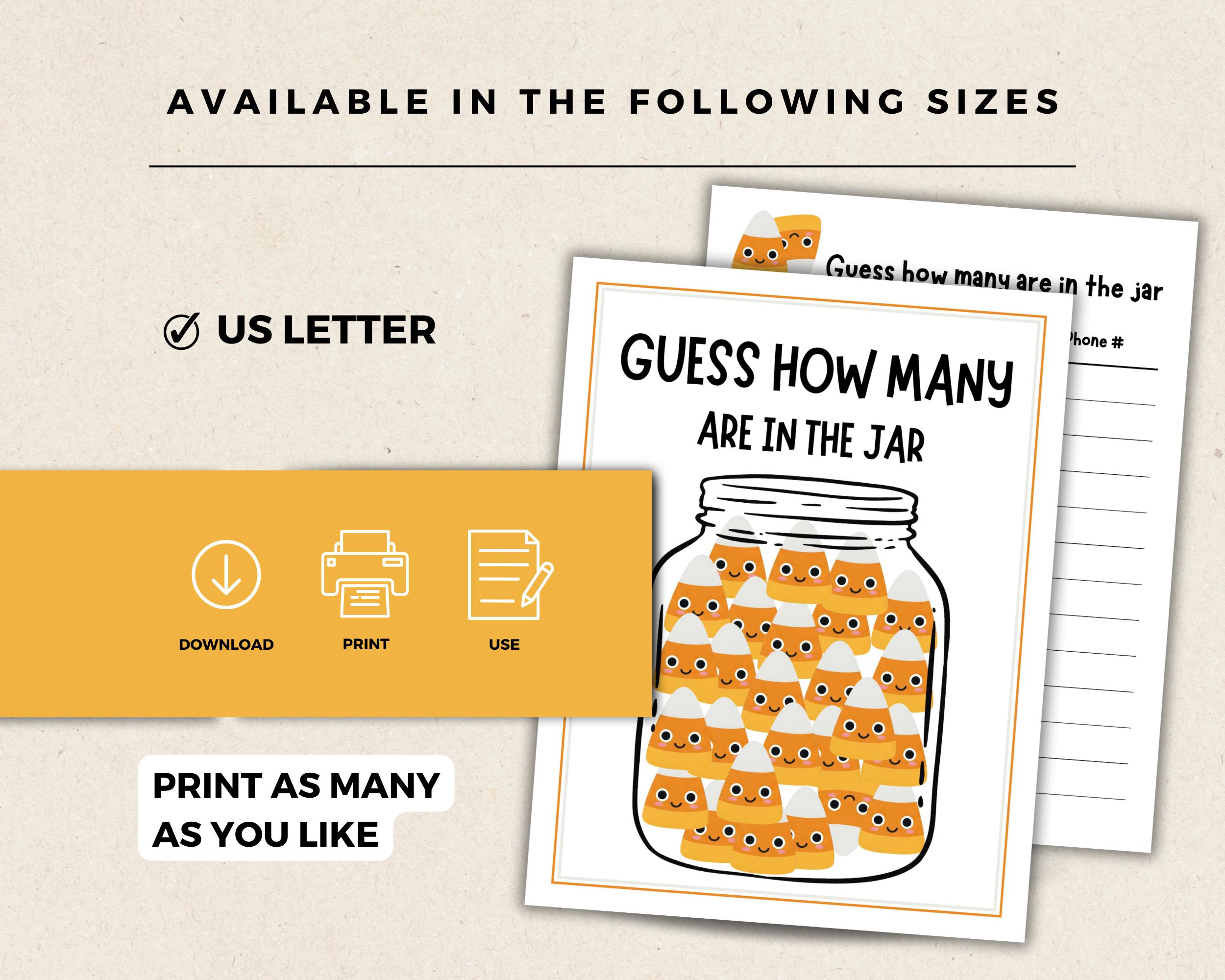Candy Corn Guessing Game, Guessing Game Printable, Guess How Many ...