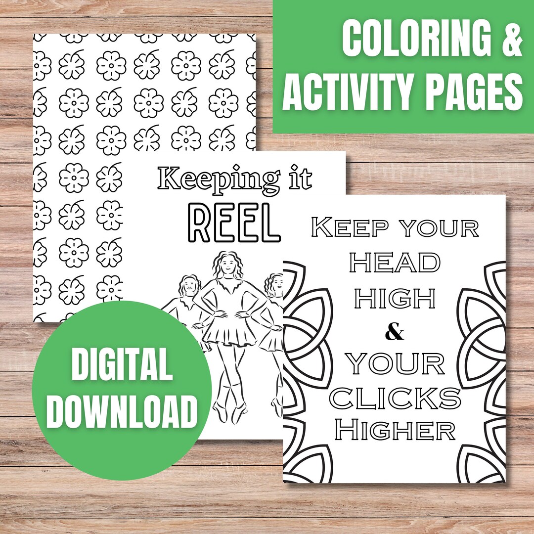 Irish Dance Coloring and Activity Pages Digital Download 24 Coloring ...