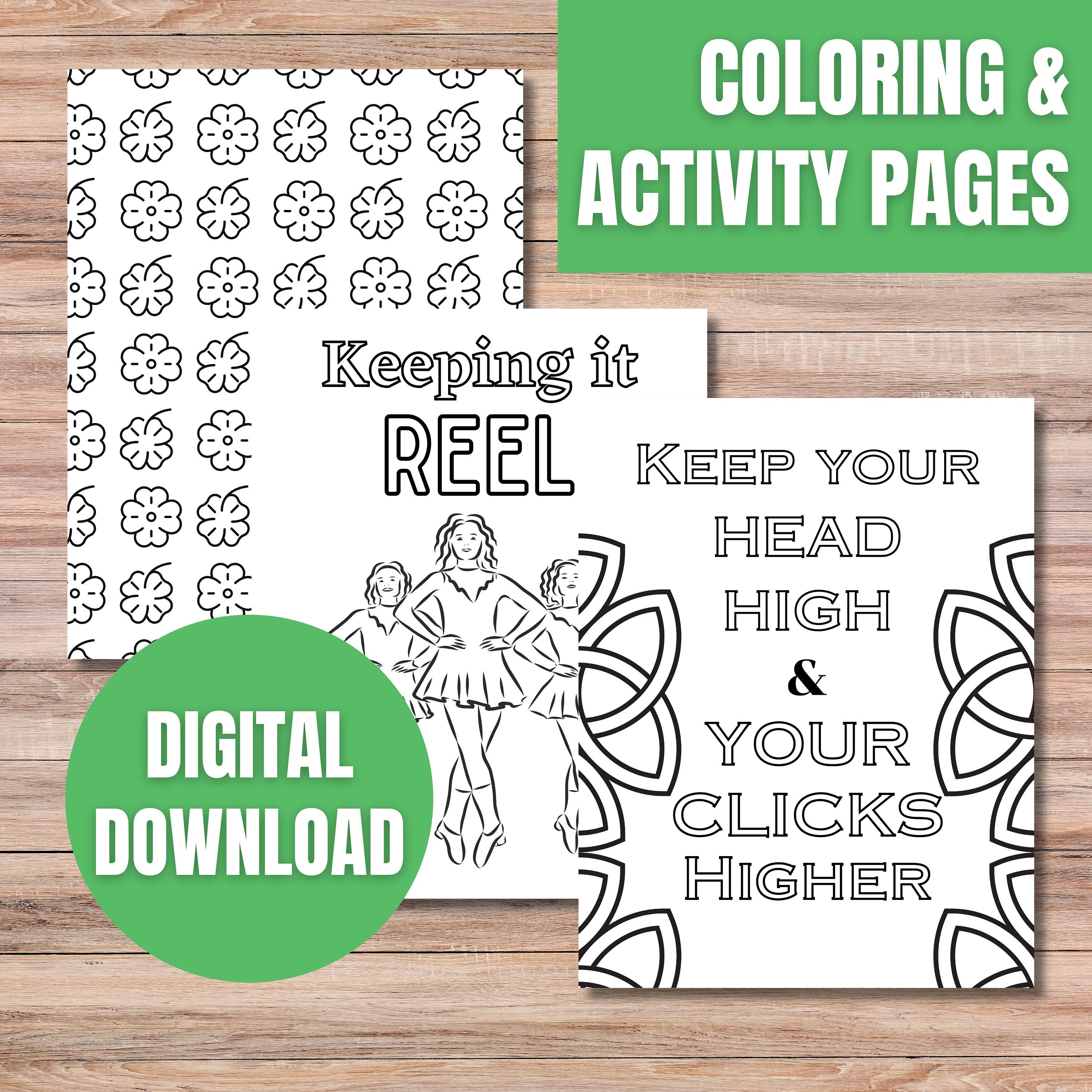 Irish Dance Coloring and Activity Pages Digital Download 24 Coloring ...
