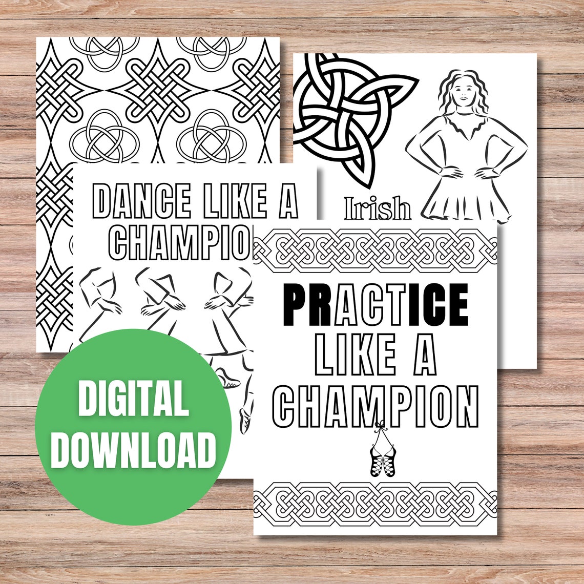 Irish Dance Coloring and Activity Pages Digital Download 24 Coloring ...