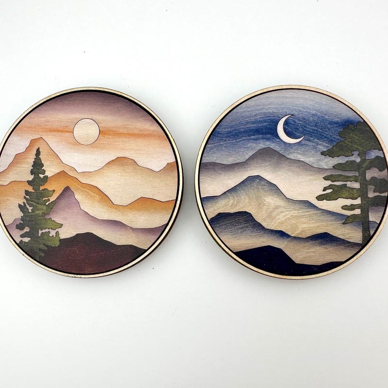 Wood Moon Magnets - Etsy