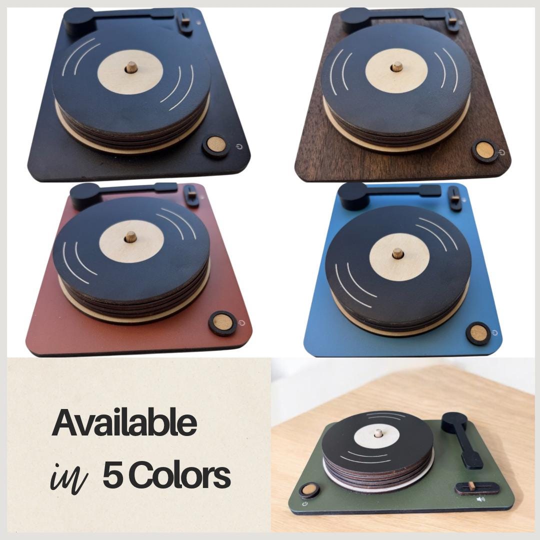 Record Player Coaster Set | Retro Coffee Table Drink Coasters | Vinyl ...