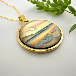 Beach Pendant Necklace, Sunset Necklace Pendant Necklace, Wood Necklace ...