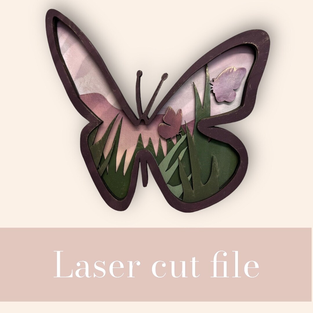 Layered Butterfly SVG Laser Cut File Animal Glow Forge Laser - Etsy Canada