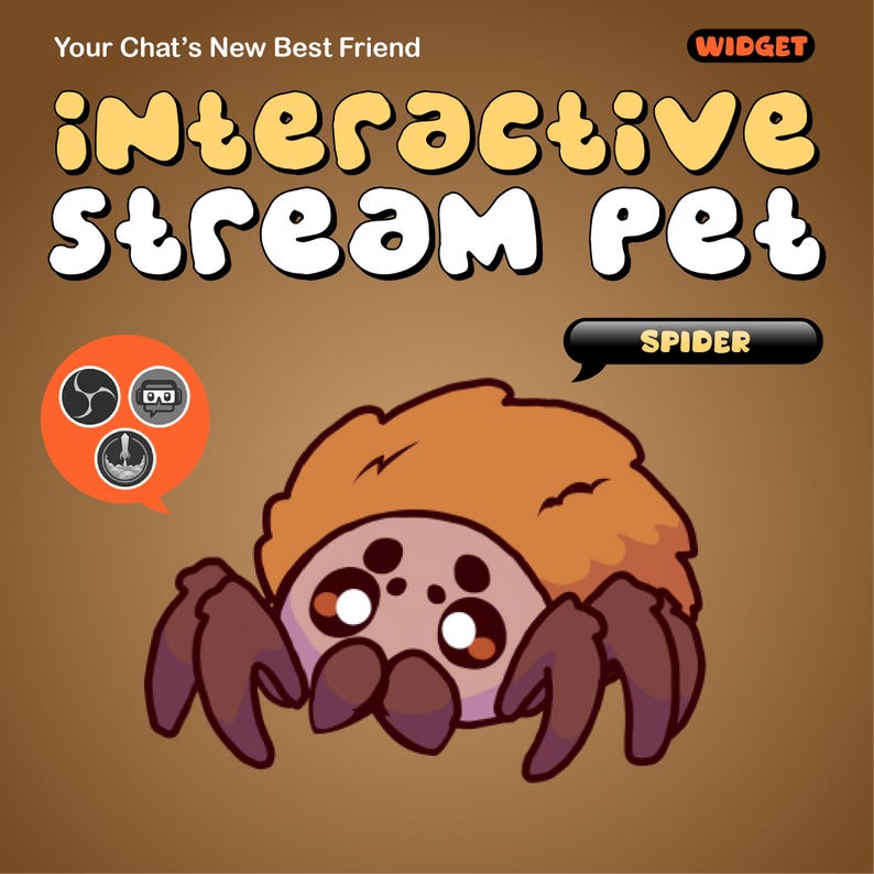 Cute Spider Tarantula Stream Pet Overlay | Interactive Animated Virtual ...