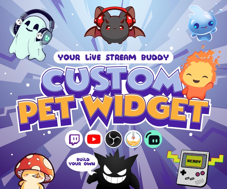 Custom Animated Live Stream Pet Widget Overlay for OBS, Streamlabs ...