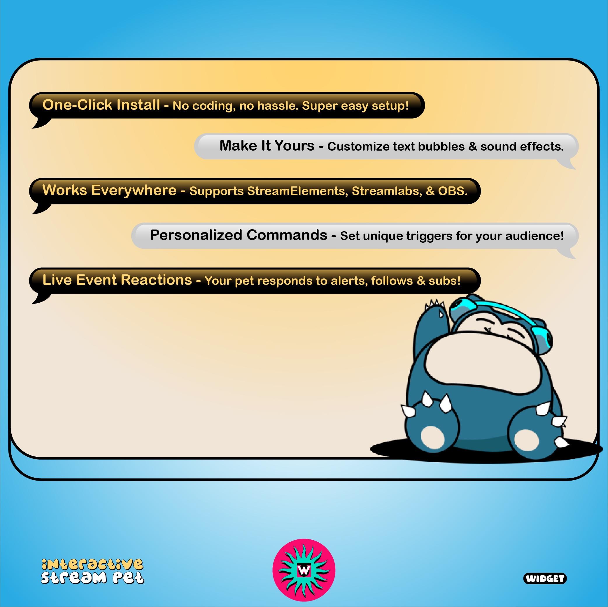 Relax Snorlax Stream Pet Overlay | Interactive Animated Virtual Pet for ...