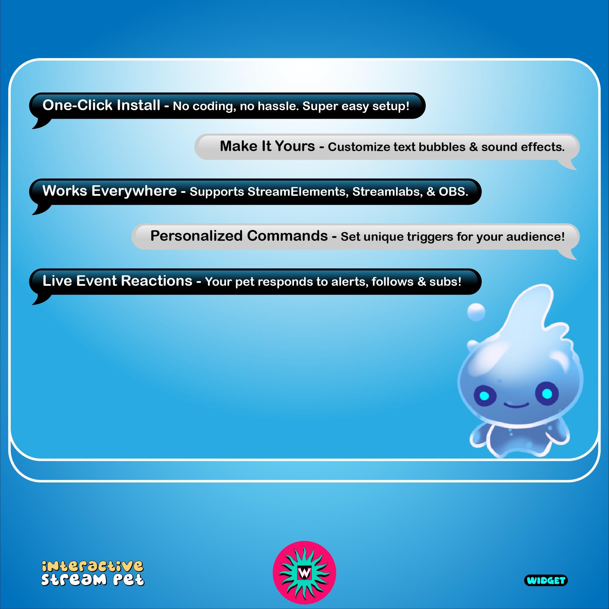 Water Spirit Stream Pet Overlay | Interactive Animated Virtual Pet for ...