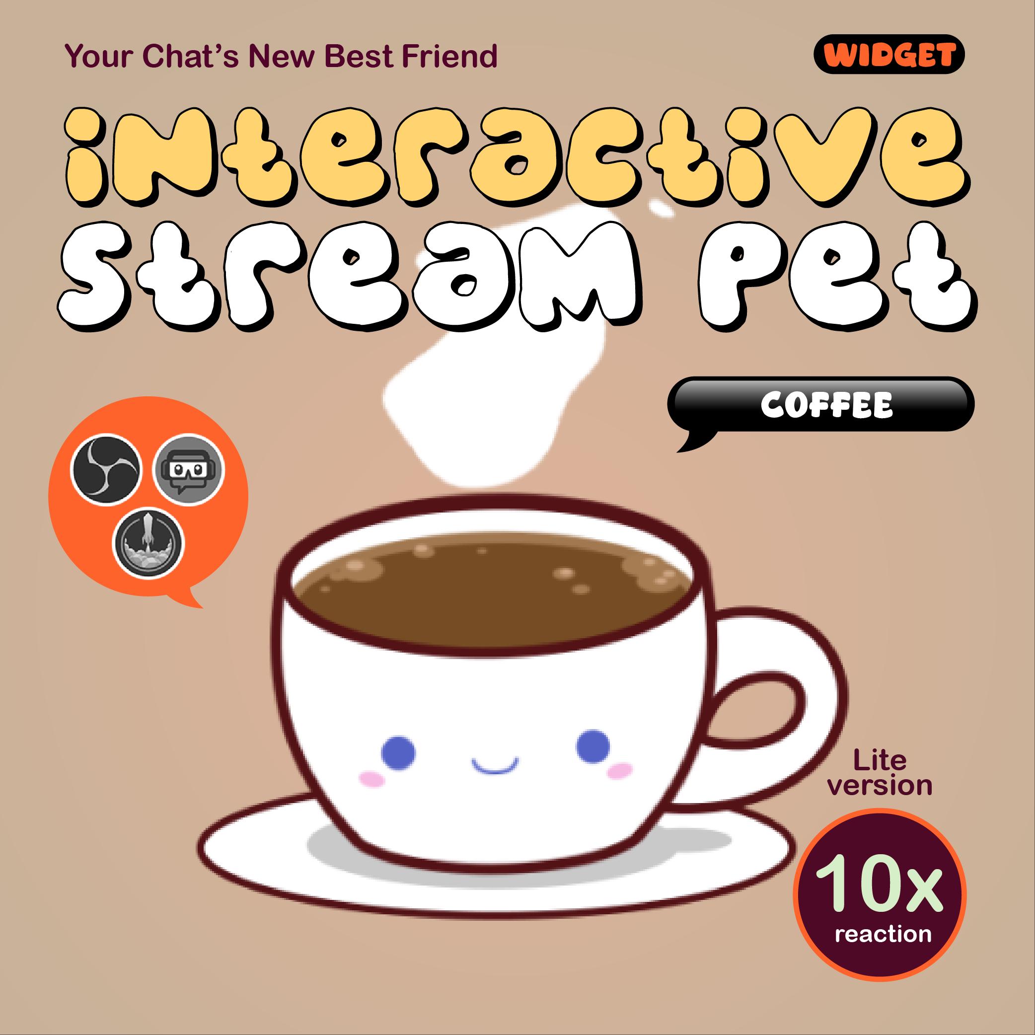 Cozy Coffee Stream Pet Overlay | Interactive Animated Widget (lite ...