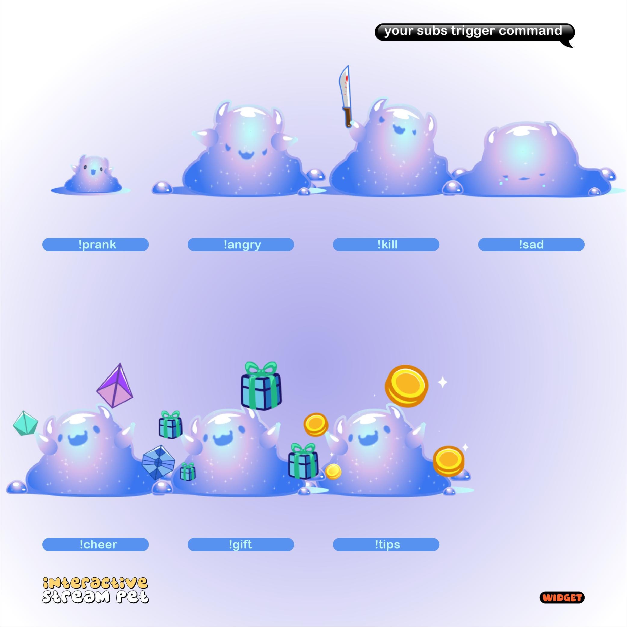 Glitter Slime Stream Pet Overlay | Interactive Animated Widget 15 ...